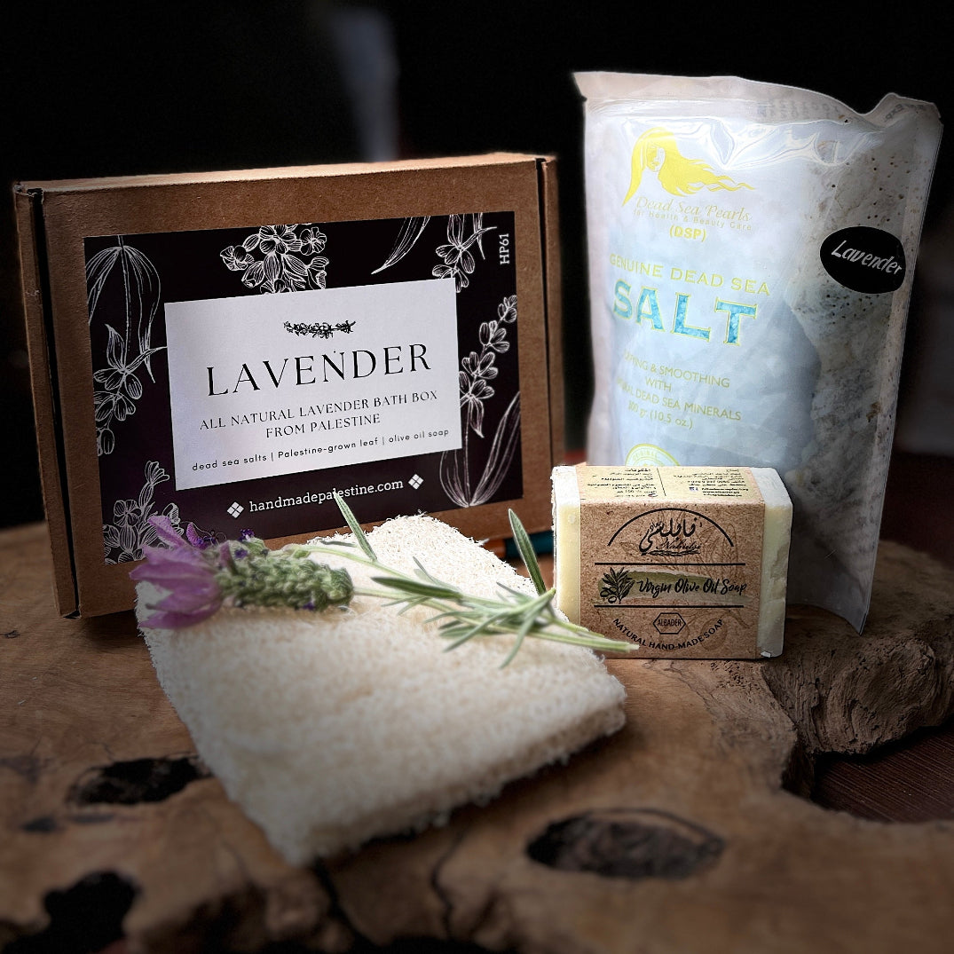 Natural Bath Gift Box | Palestinian Olive Oil Soap, Natural Leefa and