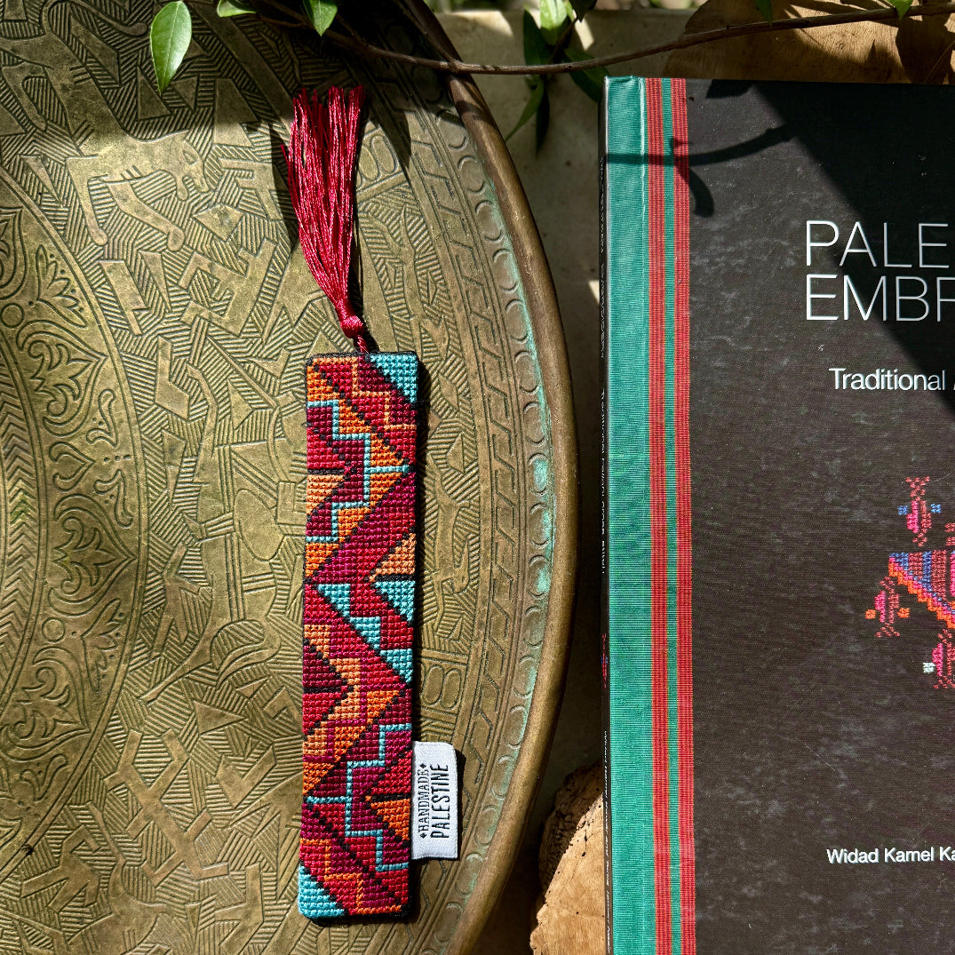 Palestinian Tatreez Bookmark | Traditionally Handcrafted Embroidery by